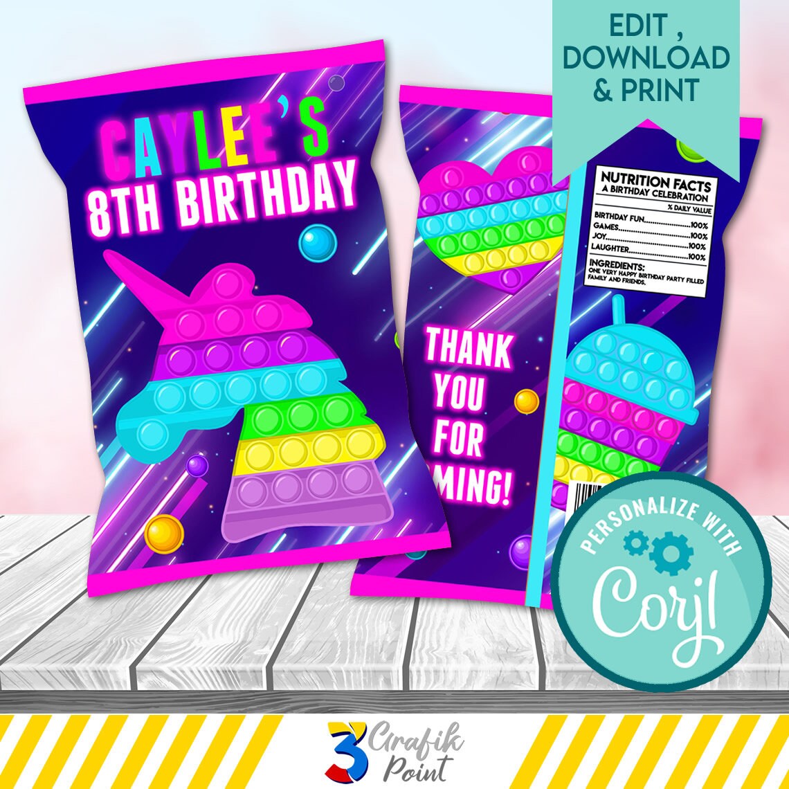 Editable Pop It Chip Bag Template Pop It Fidget Toy Chip Bag - Etsy UK