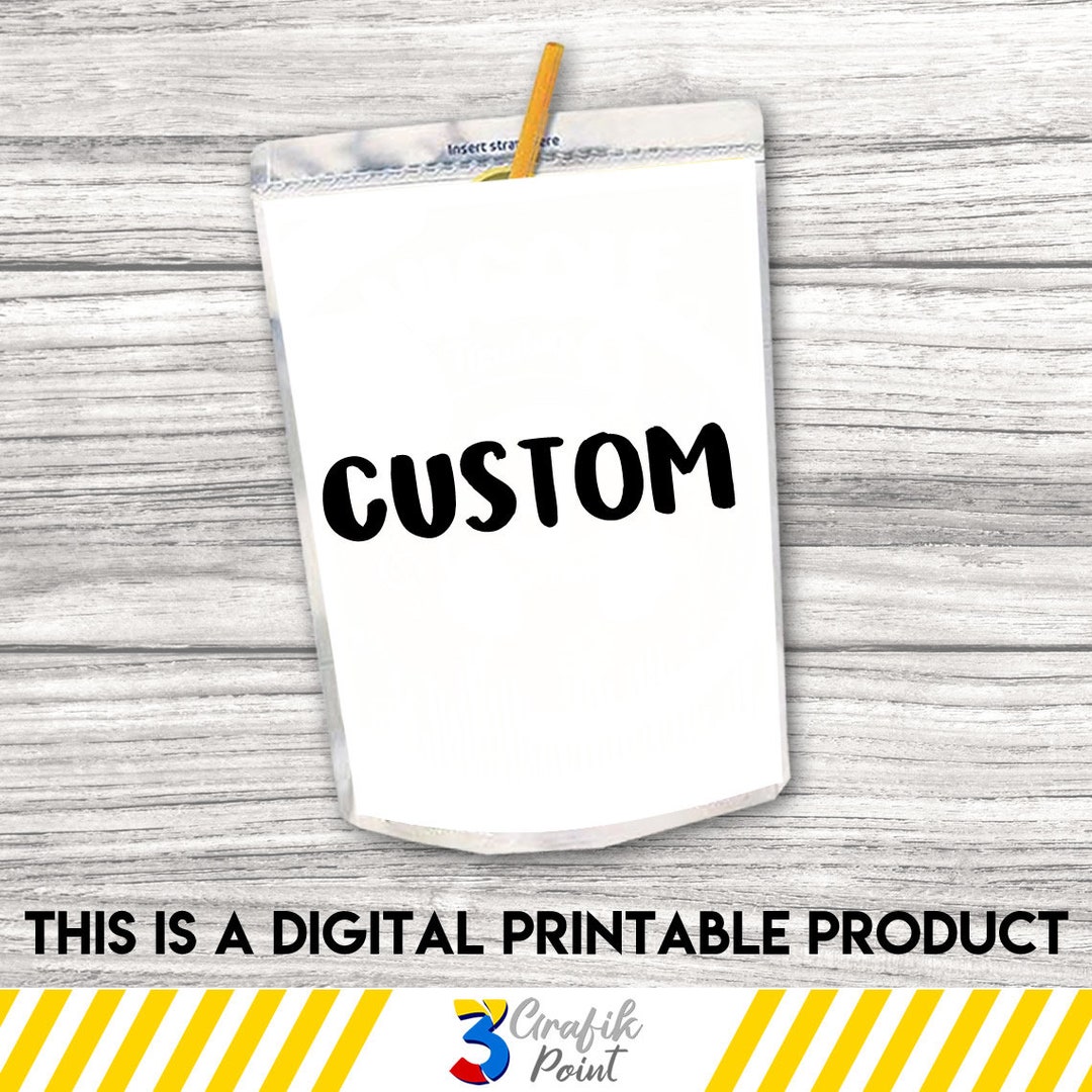 Custom Editable Template Juice Pouch Labels, Custom Juice Labels ...