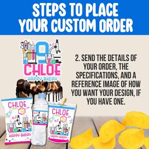 Editable Science Chip Bag Template – STEM Birthday Favor – Printable ...