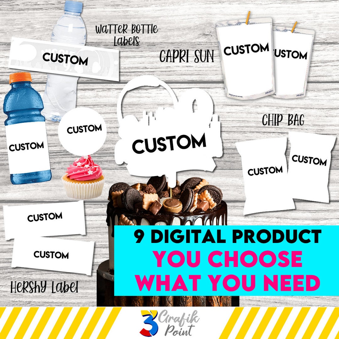 Custom Pack Printable, 9 Products, Custom Favor Bag, Custom Chip Bag ...