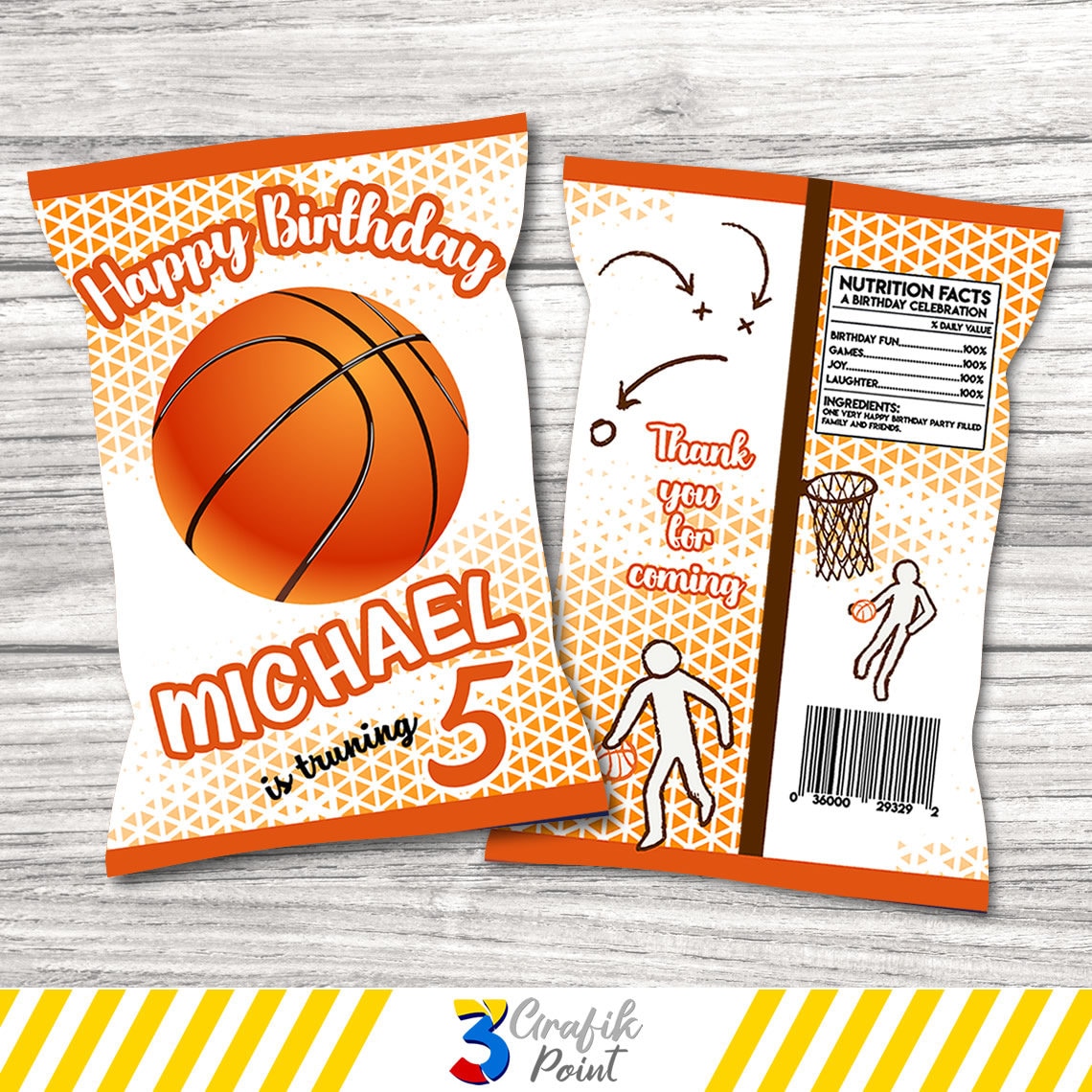 Basketball Chip Bag Sport Chip Bag Basketball Topper - Etsy