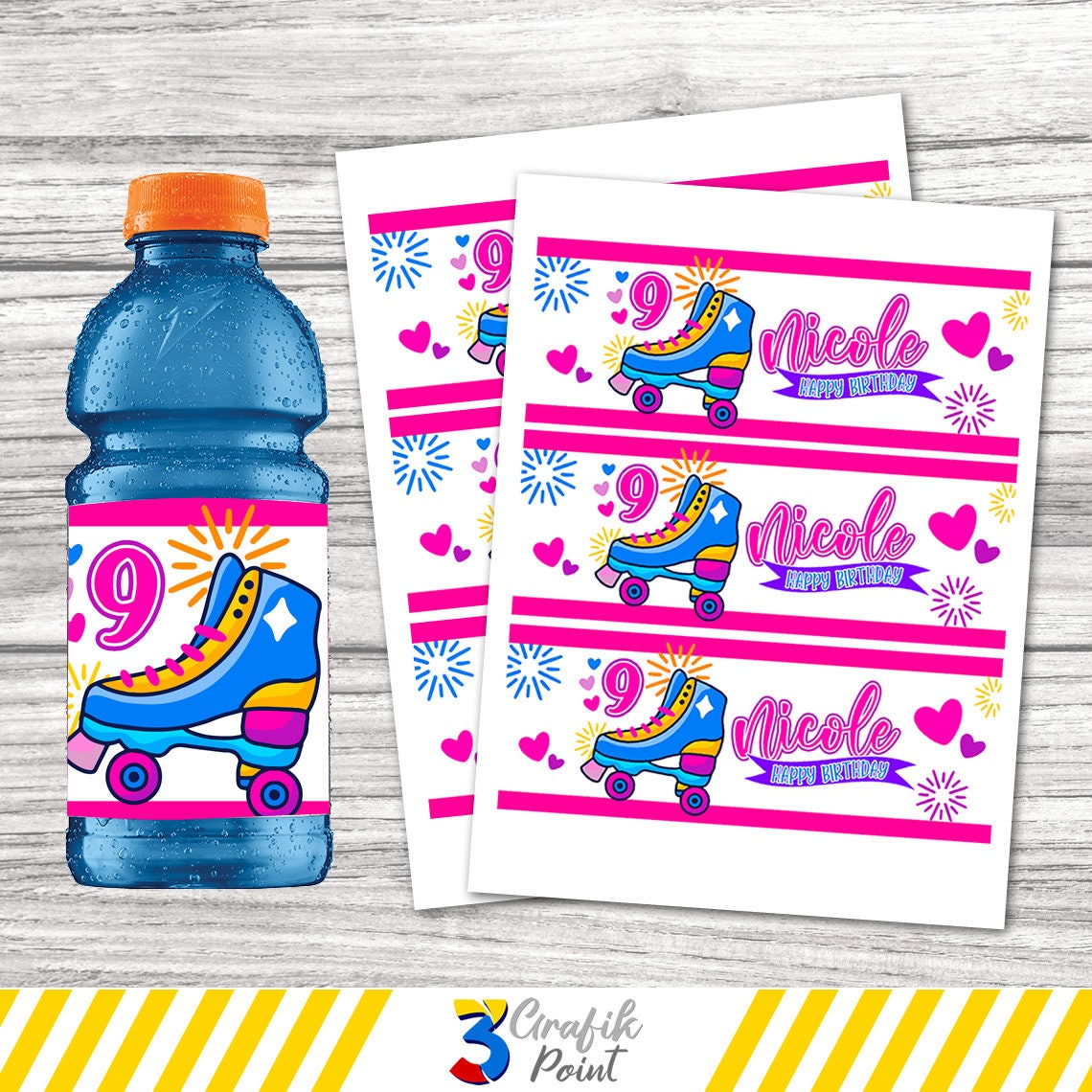 Roller Skate Gatorade Label Printable Gatorade Labels | Etsy