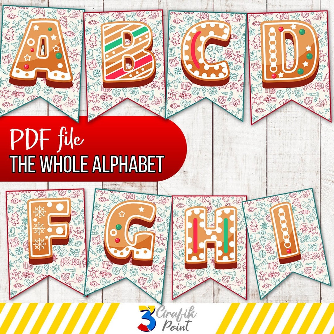 Christmas BANNER TEMPLATE, Christmas Bunting Display Banners, Printable ...