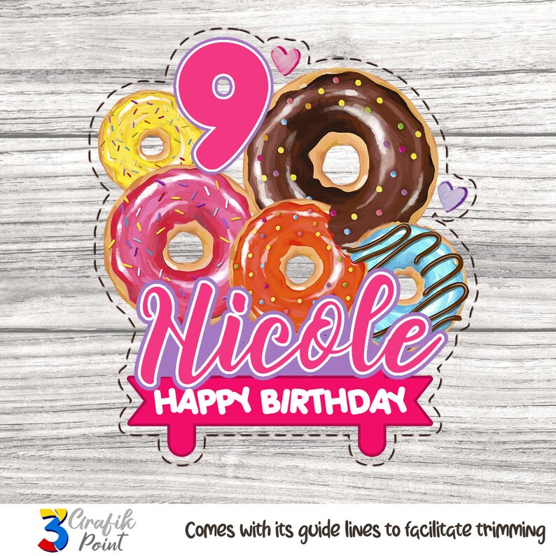 Donuts Cake Topper Printable Donuts Cake Topper Donuts - Etsy