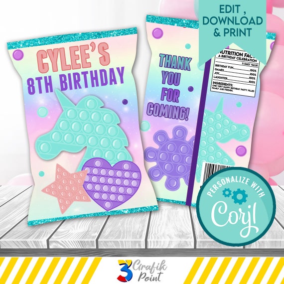 Pop It Chip Bag Pop Fidget Chip Bag Pop It Fidget Toy - Etsy