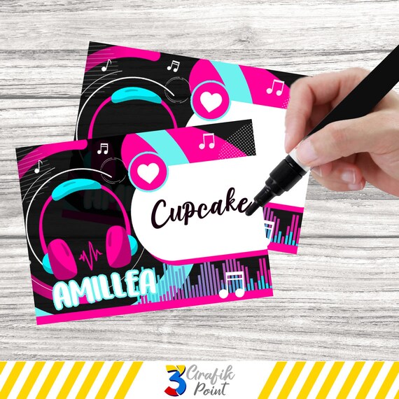 Musical Tent Cards Printable Musical Birthday Tent Cards - Etsy