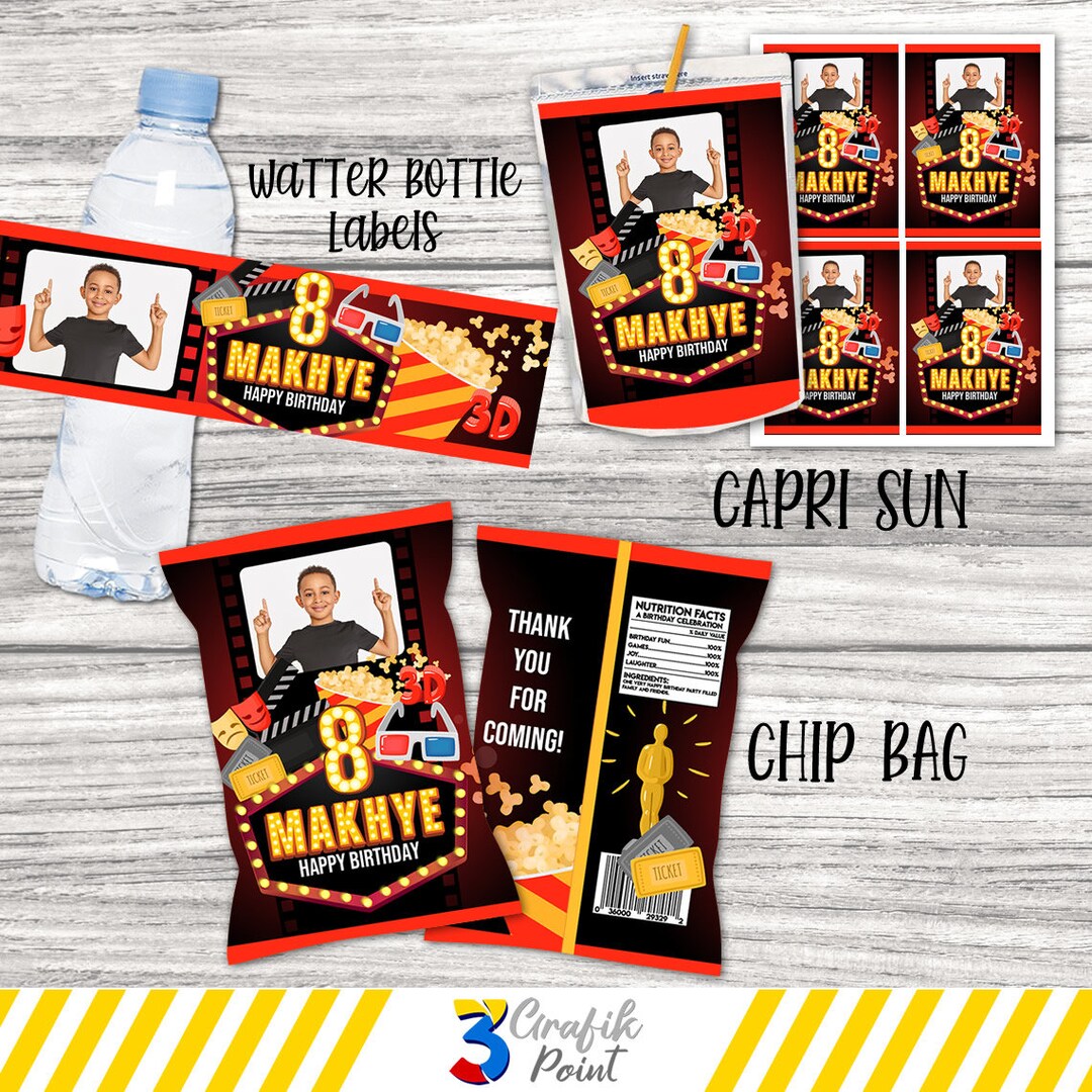 Movie Chip Bundle, Red Carpet Printable Pack, Cinema Printable Pack ...