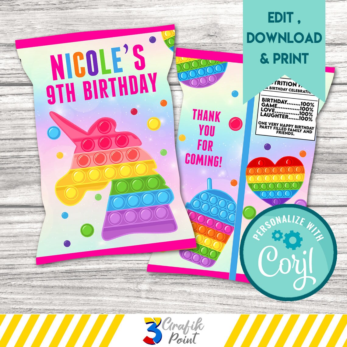 Pop It Chip Bag Pop Fidget Chip Bag Pop It Fidget Toy - Etsy UK