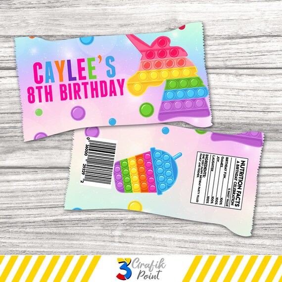 Pop It Rice Krispies Treat Labels Pop It Birthday Favor Pop | Etsy