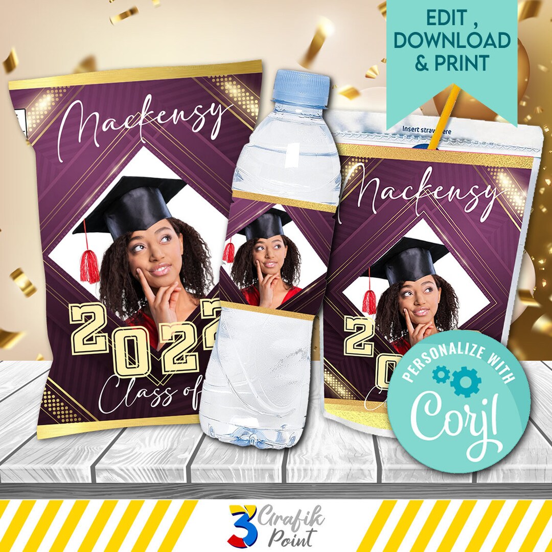 EDITABLE Graduation Labels Bundle, Class of 2023 Capri Sun ...
