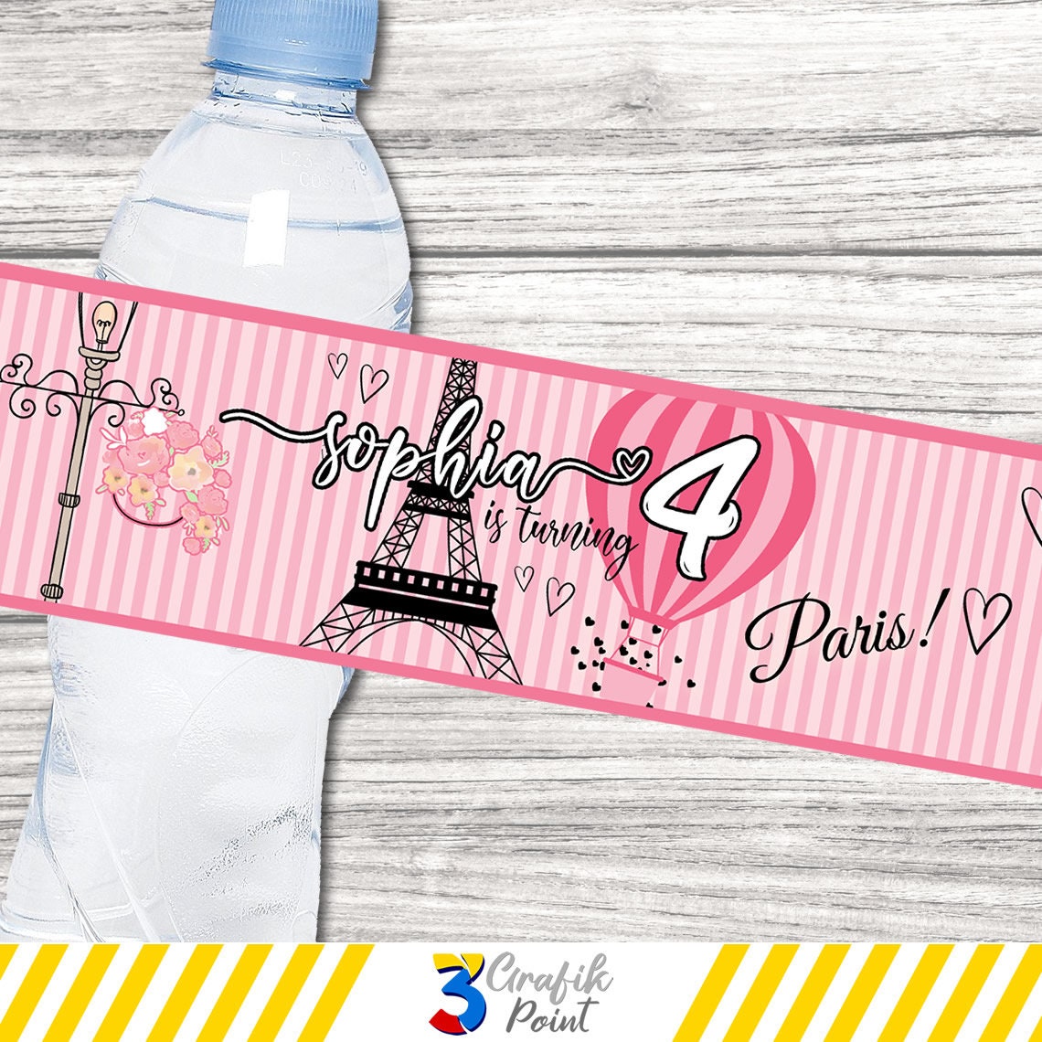 Paris Water Bottle Label Printable Paris Water Paris Bottle - Etsy