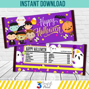 Halloween Candy Wrapper, Halloween Candy Labels, Halloween Chocolate ...