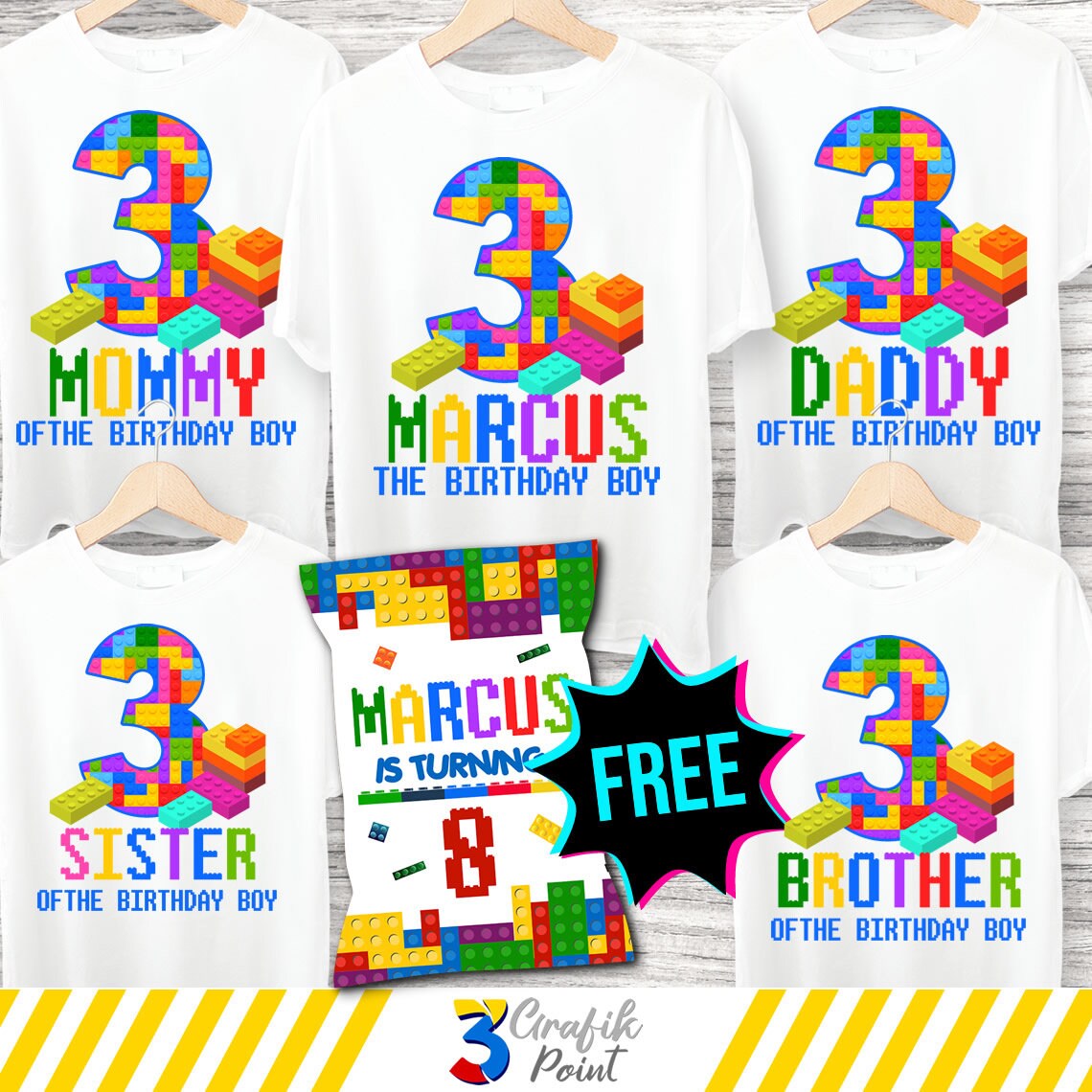 Editable Building Blocks T-shirt Iron on Transfer Bundle - Etsy