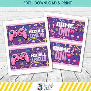 Editable Gamer Party Box Template for Birthdays With Favor Bag and ...