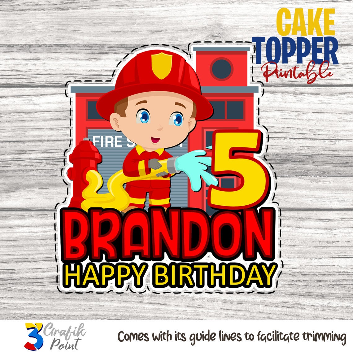 Fire Truck Cake Topper Fire Truck Party Cake Toppers Fire - Etsy