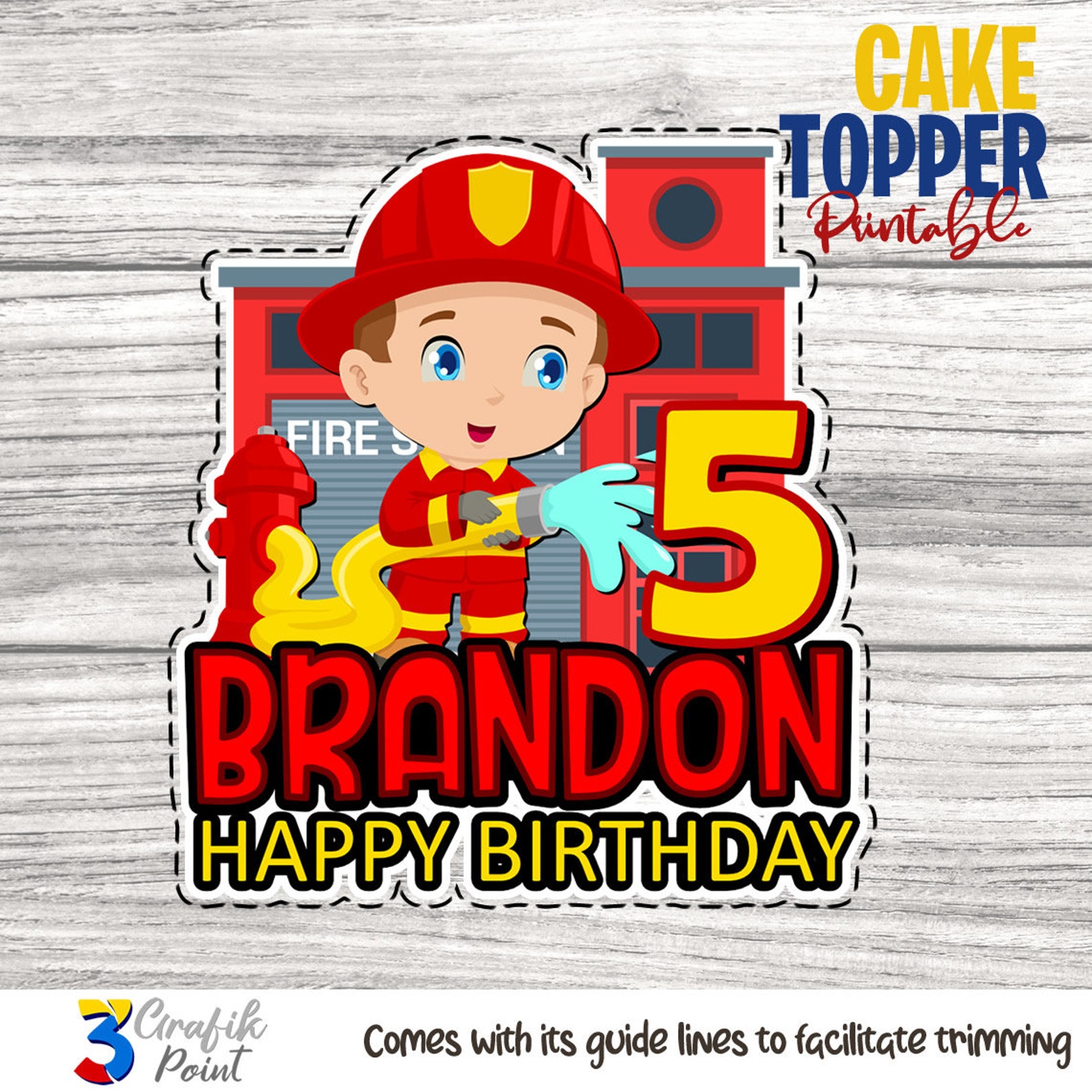 Fire Truck Cake Topper Fire Truck Party Cake Toppers Fire - Etsy