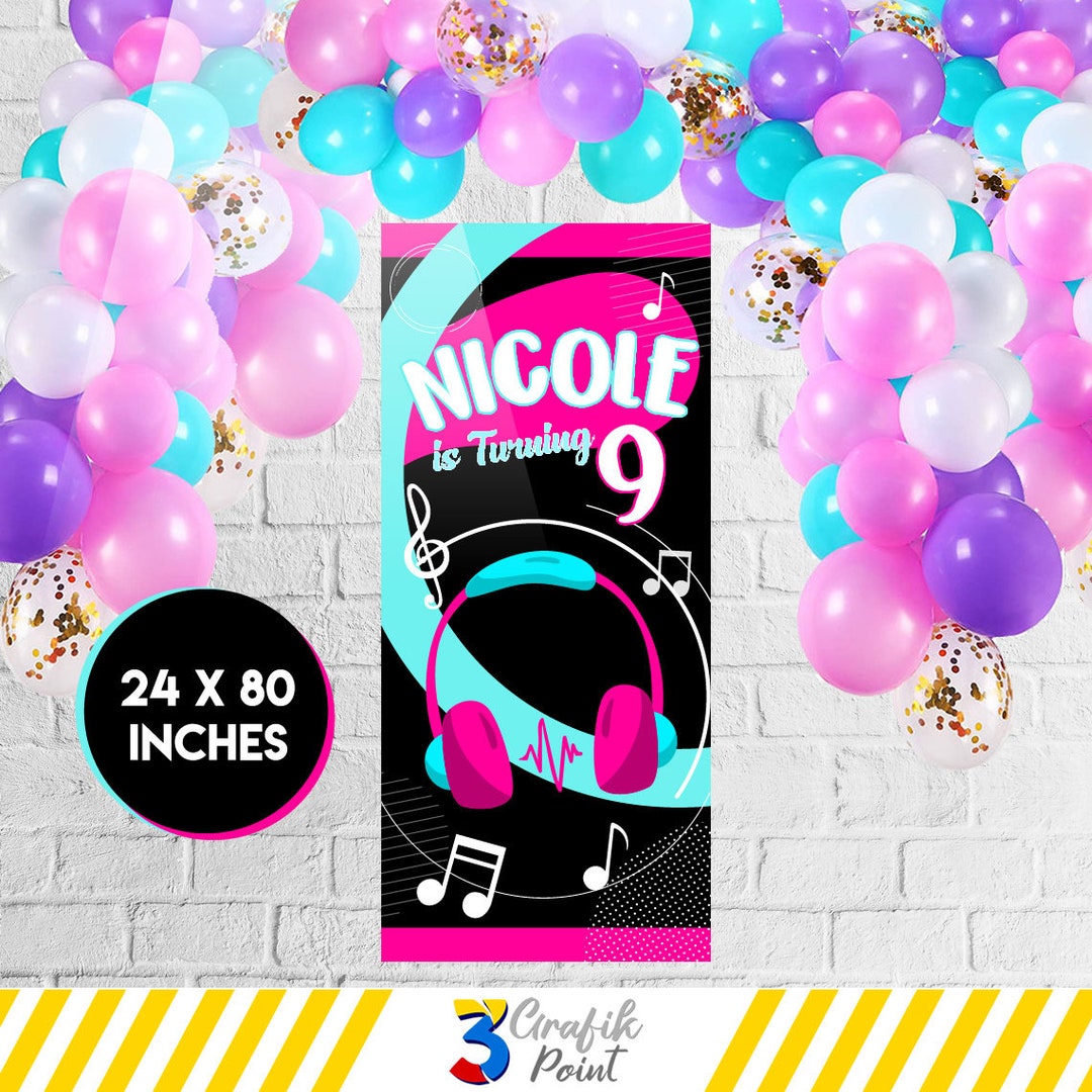 Musical Backdrop Printable, Musical Backdrop, Musical Birthday, Dance ...