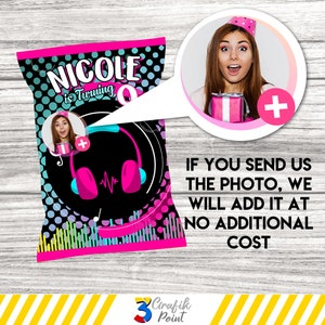 Musical Chip Bag Printable, Musical Favor Bag, Musical Birthday, Dance ...