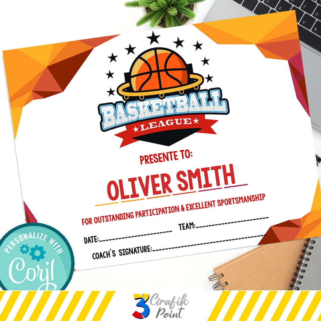 Editable Basketball Award Certificate, End of Season Basketball Awards ...