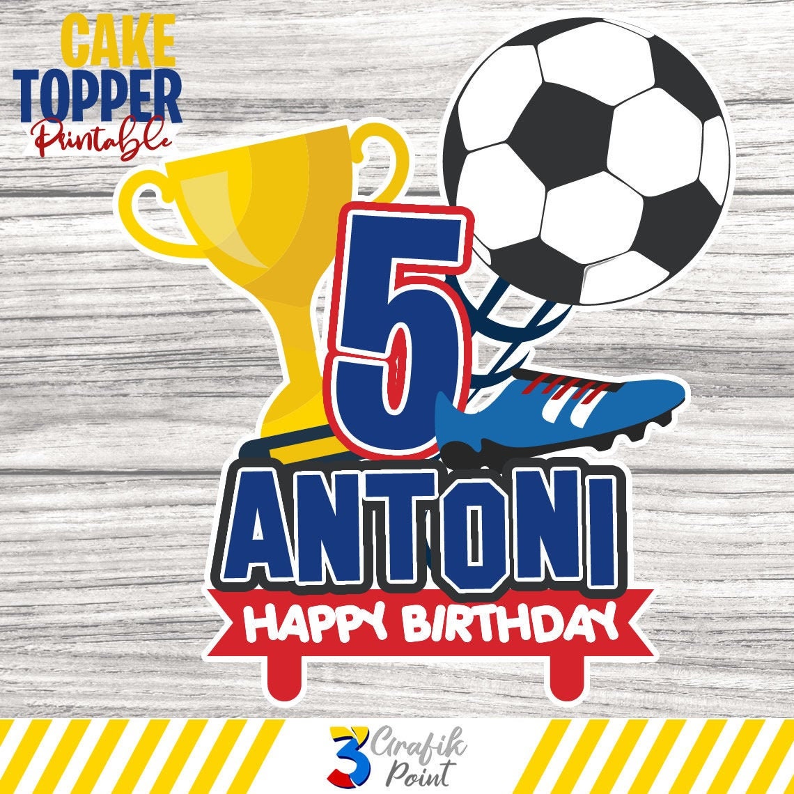 Football cake topper Soccer cake topper Custom Soccer Cake | Etsy