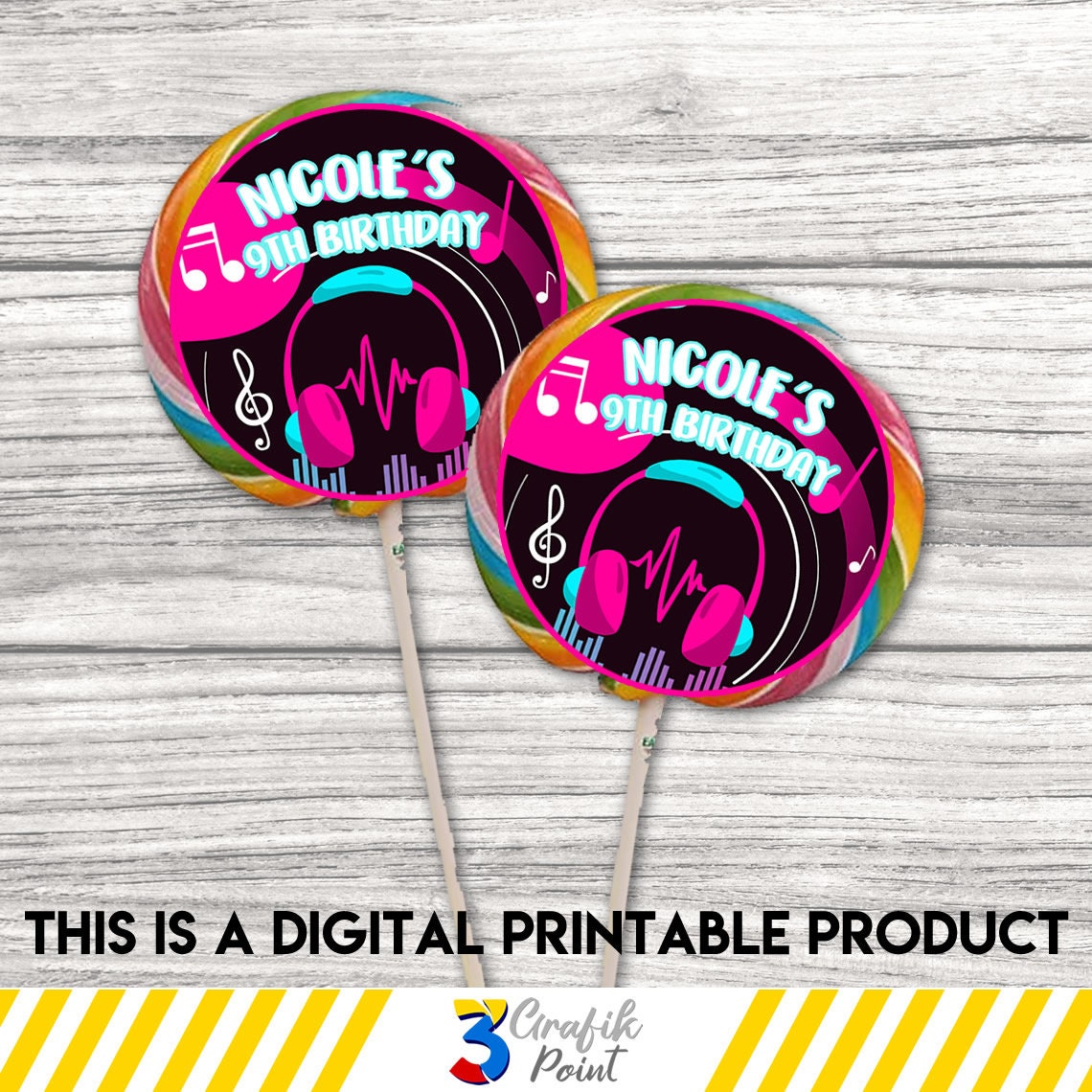 Musical Cake Lollipop Musical Swirl Lollipop Label Musical | Etsy