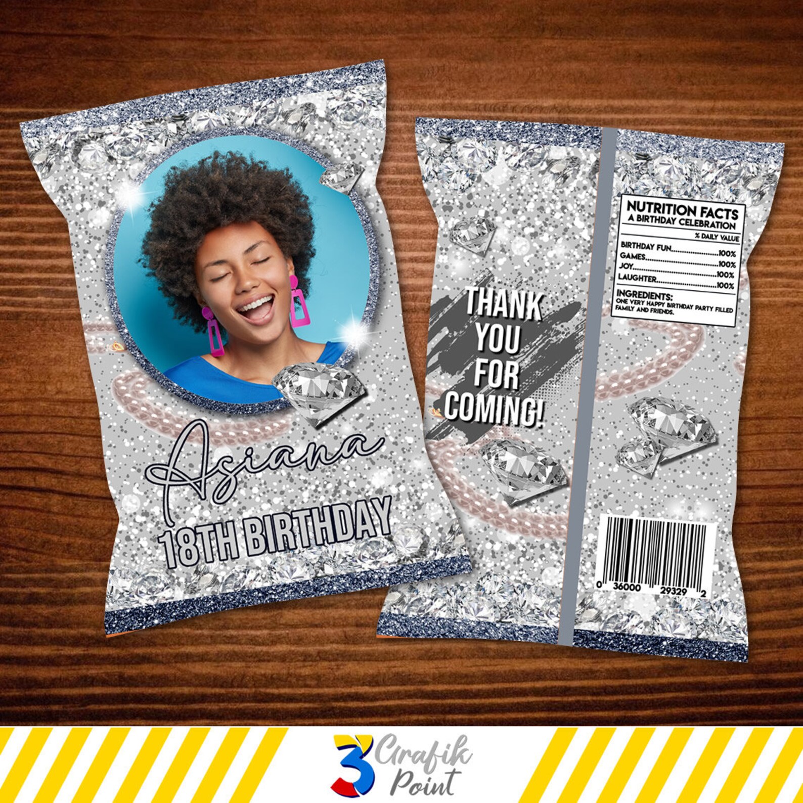 Diamond Chip Bag Silver Chip Bag Diamond Topper Diamond - Etsy