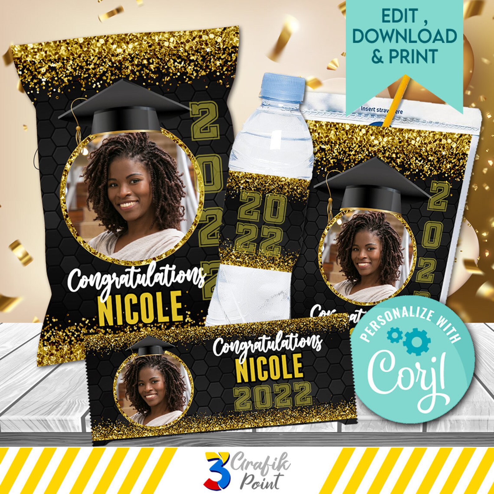 EDITABLE CLASS 2023 Graduation Labels Bundle Class of 2023 - Etsy