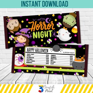 Halloween Candy Wrapper, Halloween Candy Labels, Halloween Chocolate ...