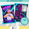 Musical Chip Bag Printable, Musical Favor Bag, Musical Birthday, Dance ...