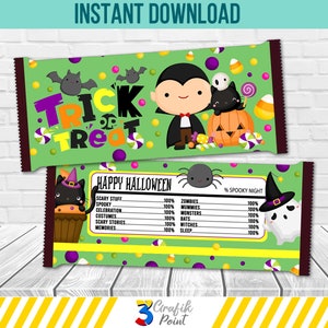 Halloween Candy Wrapper, Halloween Candy Labels, Halloween Chocolate ...