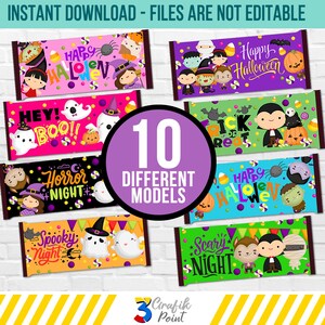 Halloween Candy Wrapper, Halloween Candy Labels, Halloween Chocolate ...