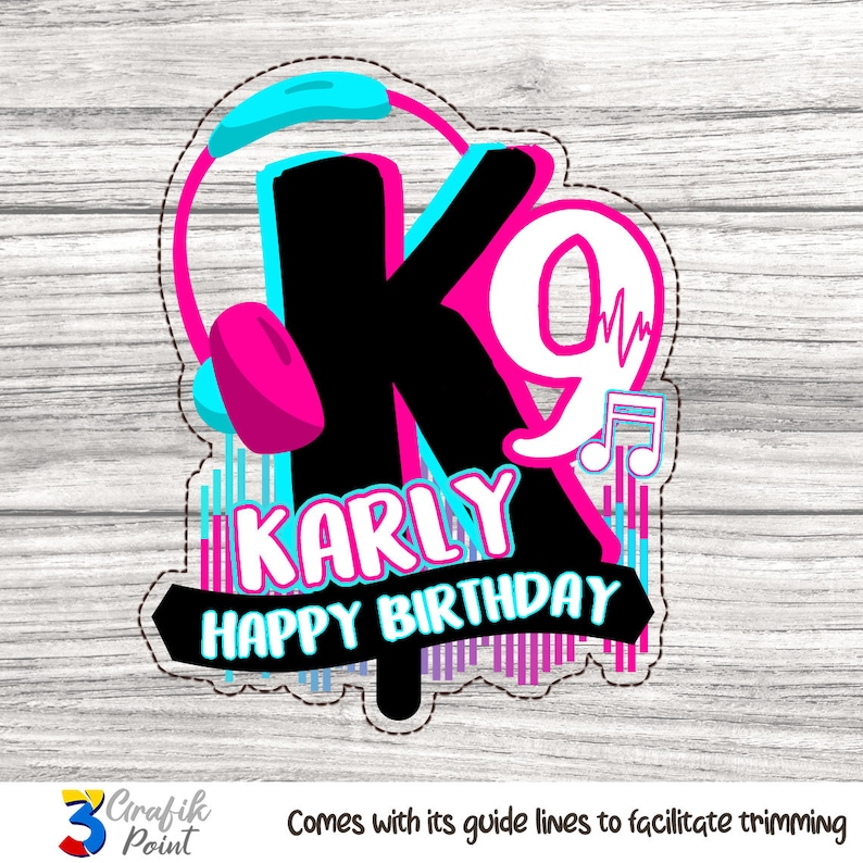 Musical cake topper printable musical cake topper musical | Etsy