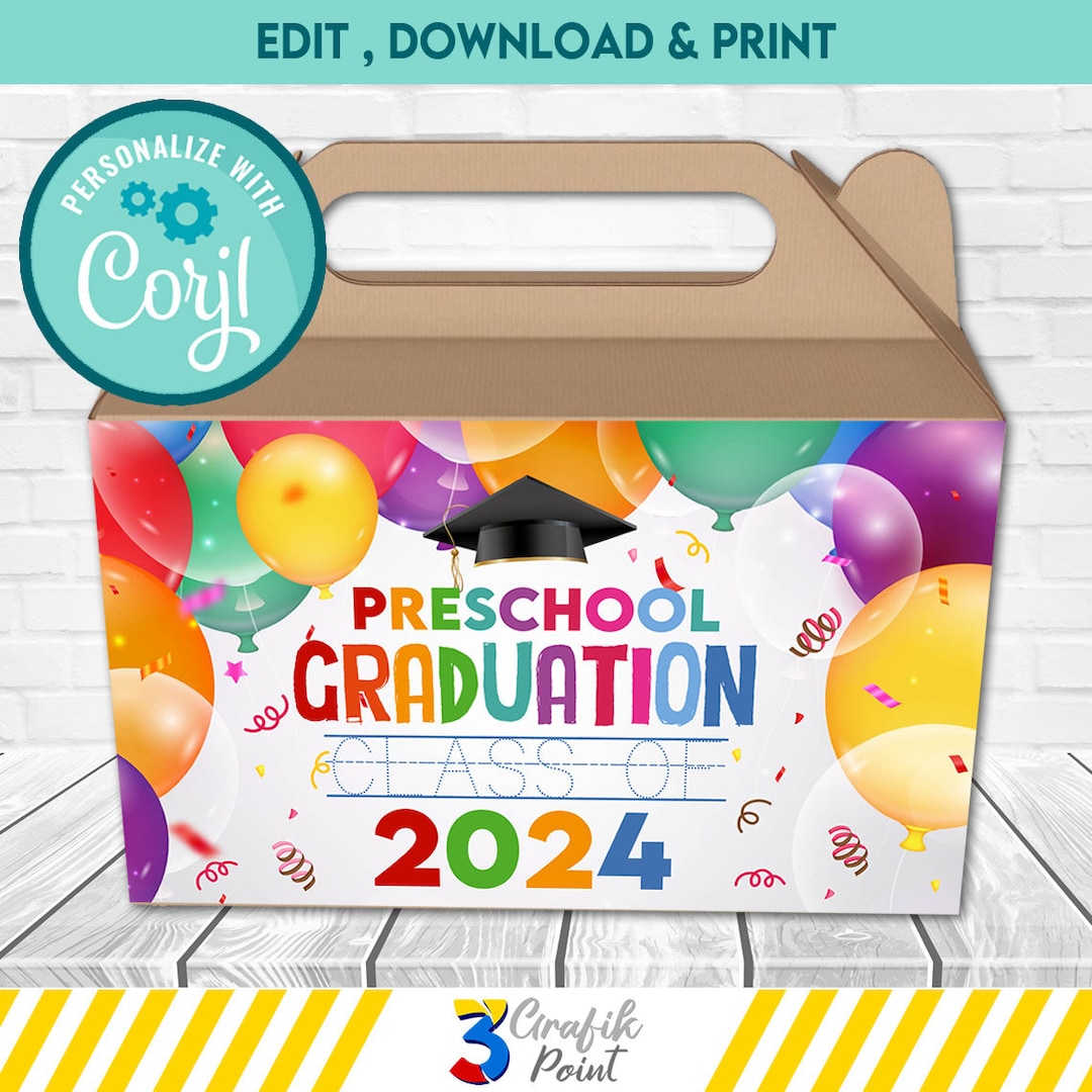 Editable School Party Gift Box Template, School Party Box, Party ...