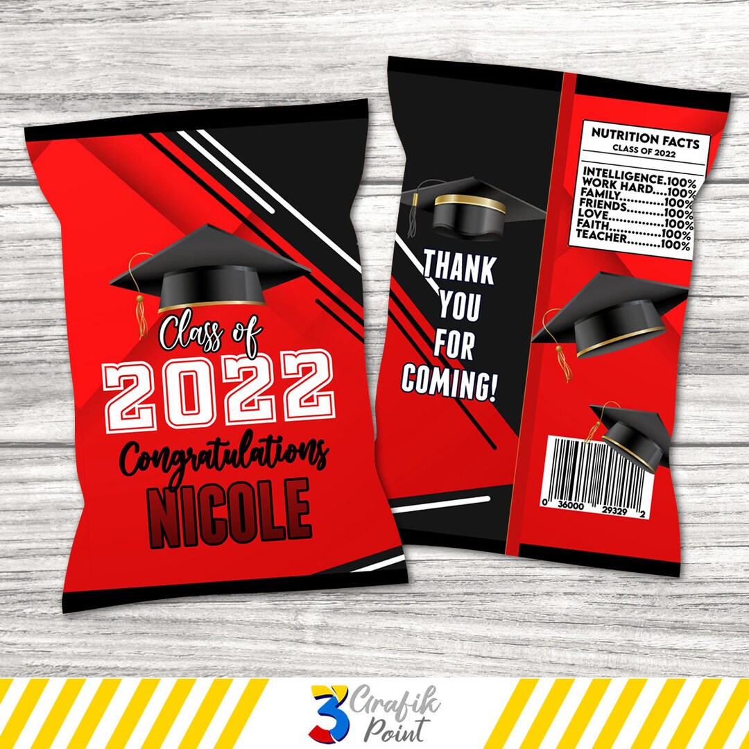 EDITABLE CLASS 2023 Graduation Chip Bag Template Class of 2023 Chip Bag ...