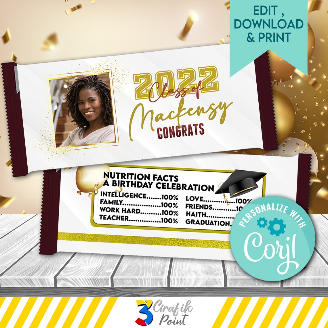 Graduation Candy Wrapper Template