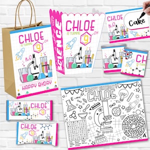 Science Chip Bag, Science Birthday, Science Party, Neon Lab Experiment ...