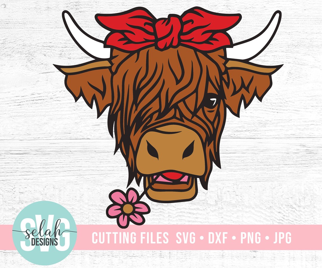 Highland Cow Bandana Colour Svg Highland Heifer Svg Cow - Etsy