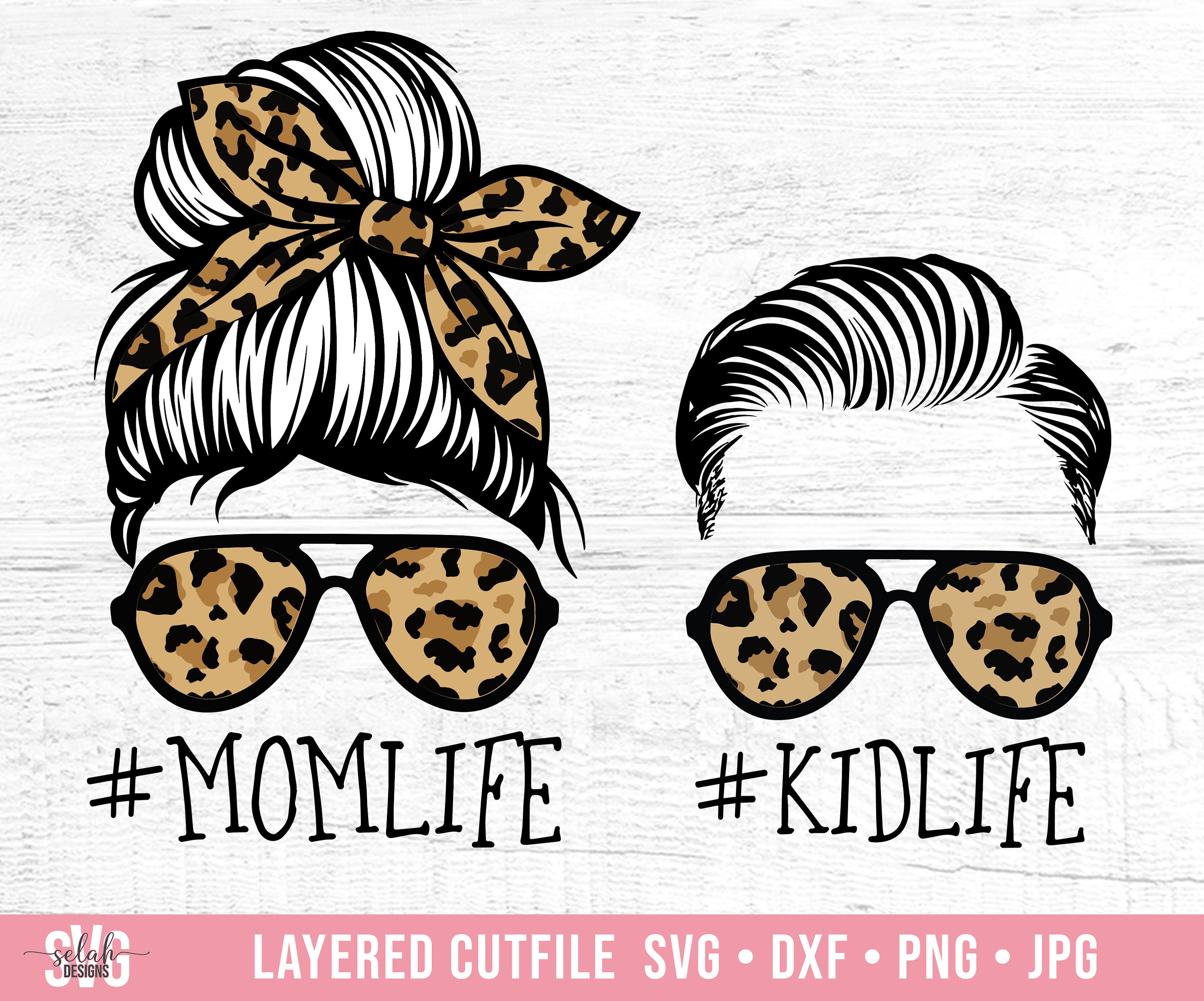 Momlife SVG Boy momlife kidlife Matching Messy Bun Hair Svg | Etsy ...