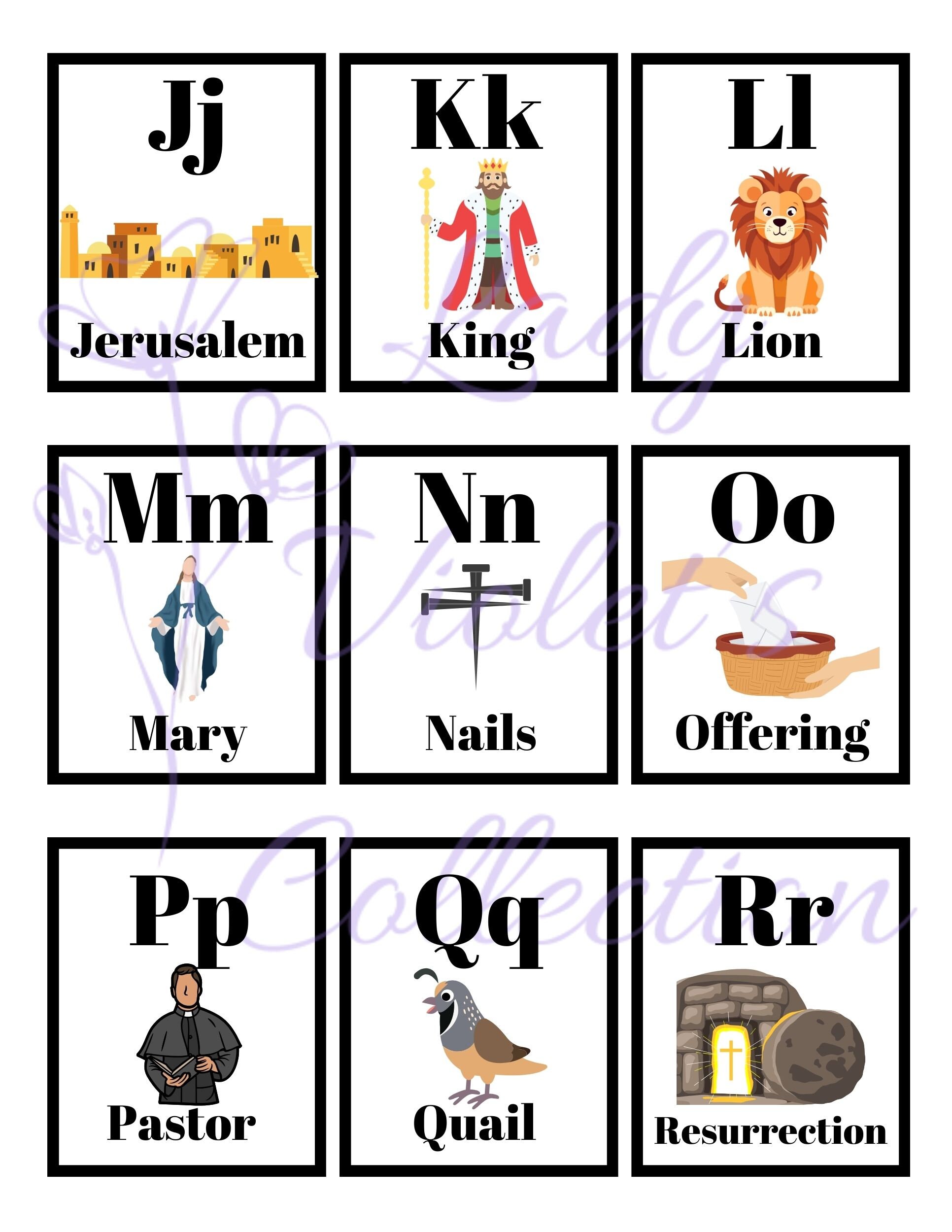 Church Alphabet Flash Cards PDF - Etsy