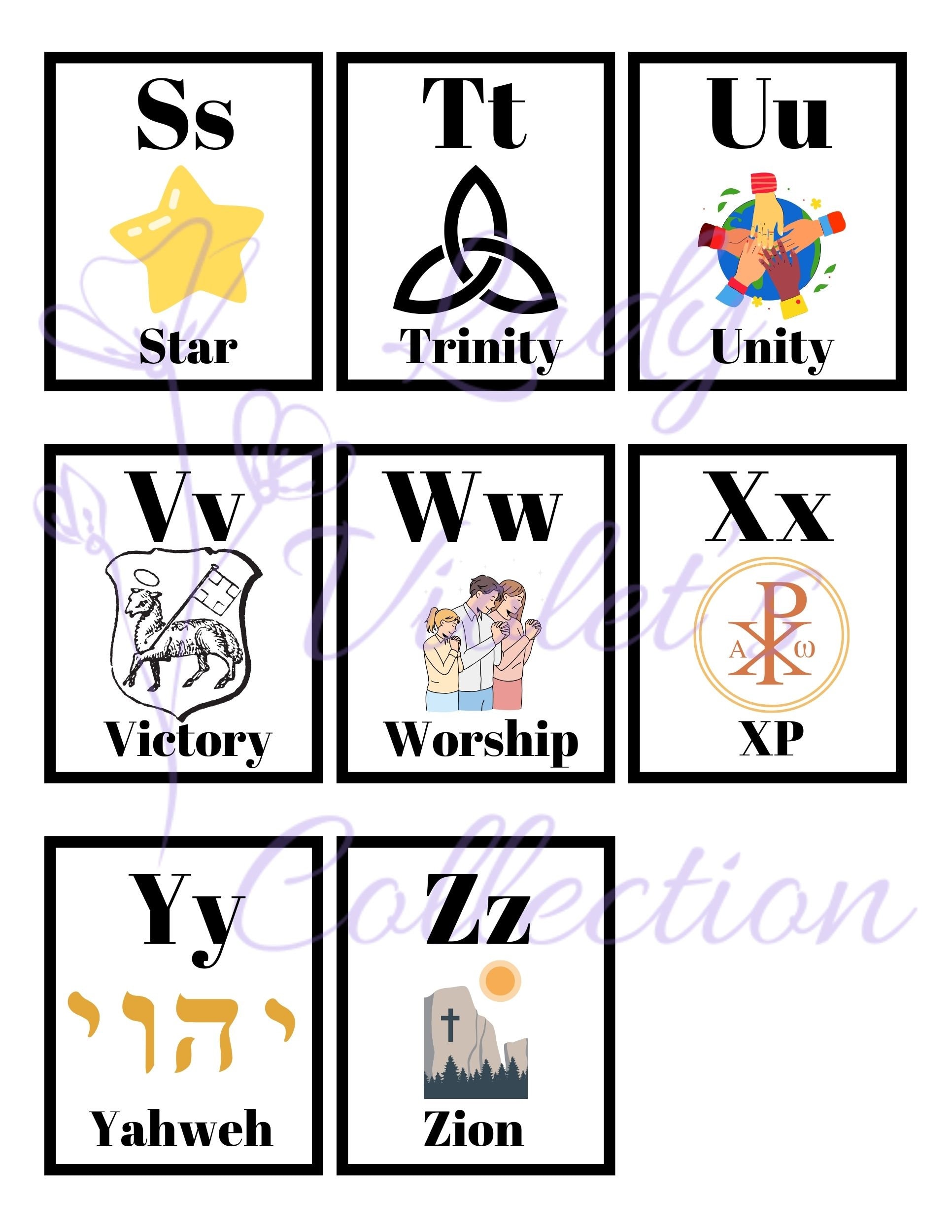 Church Alphabet Flash Cards PDF - Etsy