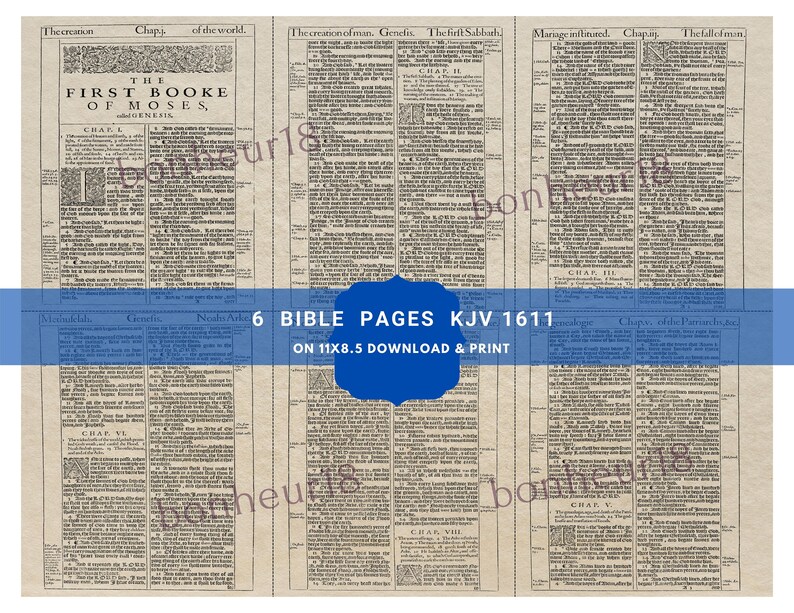 KJV 1611, King James Bible Pages,bible Pages,6 Bible Pages,bible ...