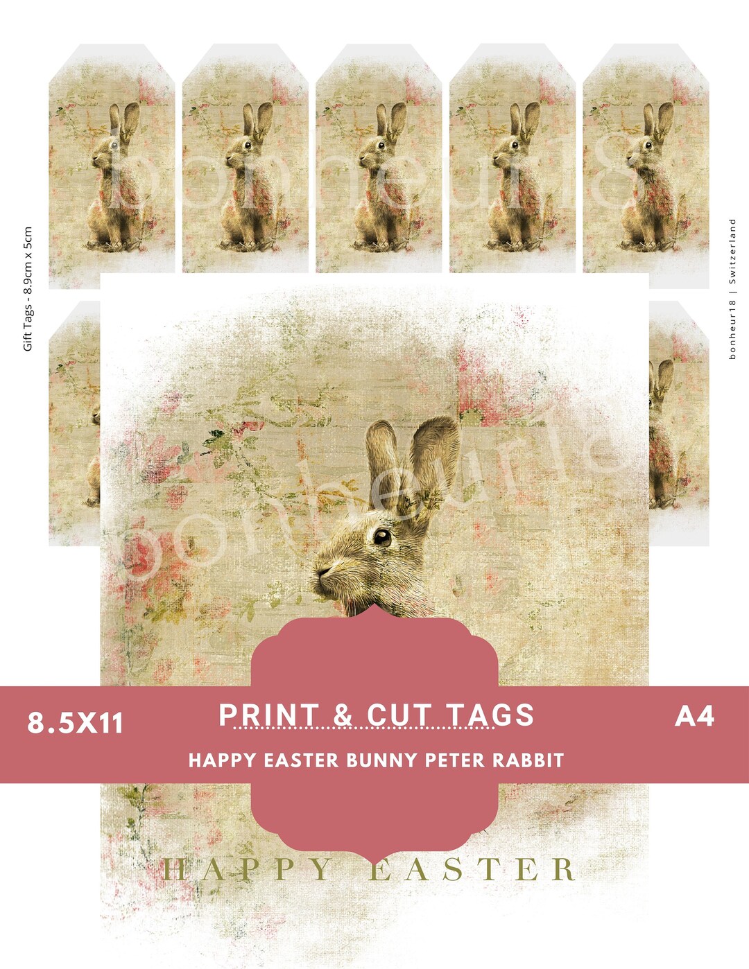 Easter,bunny,peter Rabbit Bunny Tags,digital Collage Sheet Download ...