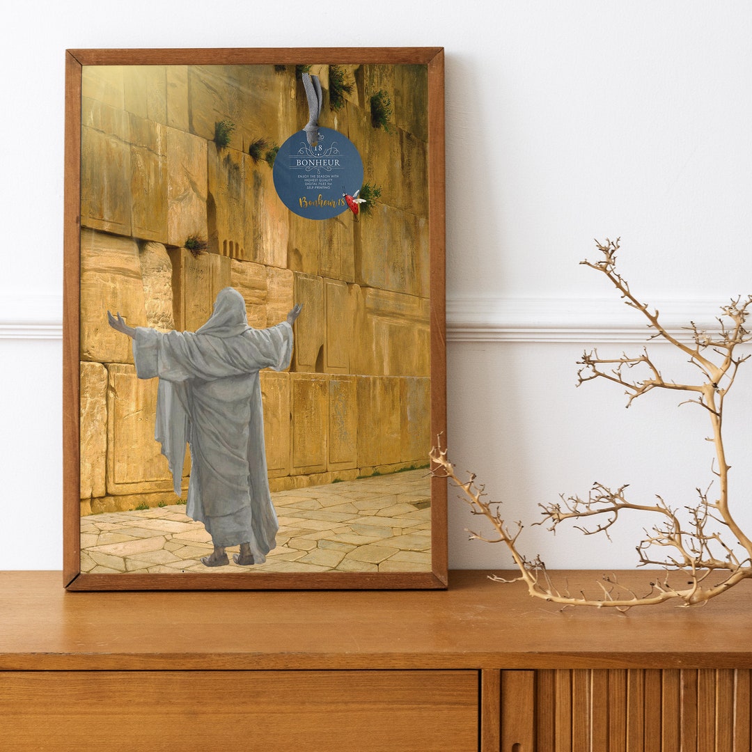 Jesus Christ Art Download, Yeshua Praying at the Kotel,israel,jerusalem ...