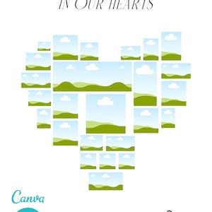 Funeral Heart Collage Template,canva Editable,heart Photo Collage ...