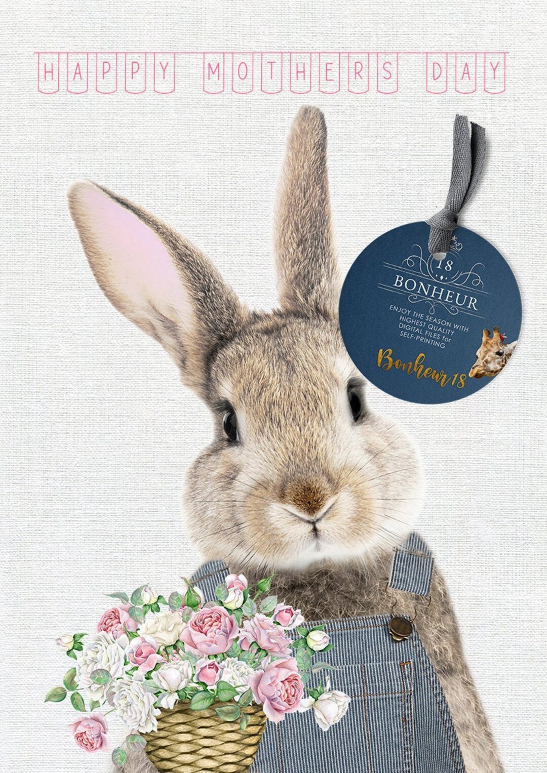 Bunny Mothers Day,bunny Print, Mother's Day,hare Print,bunny Printable ...