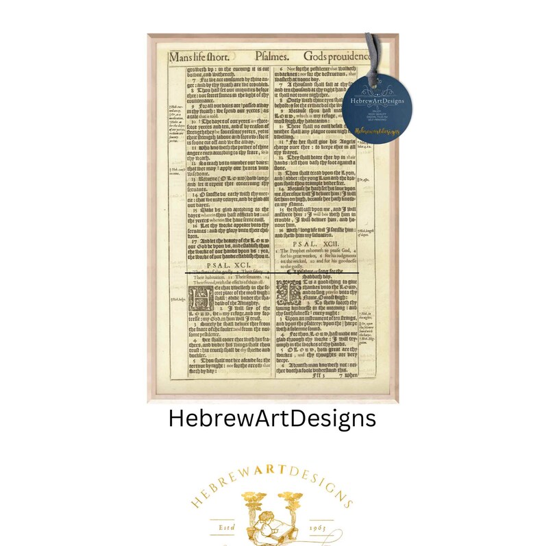 Psalm 91 | 1611 KJV King James Bible Download PDF and Jpg's Angels - Etsy