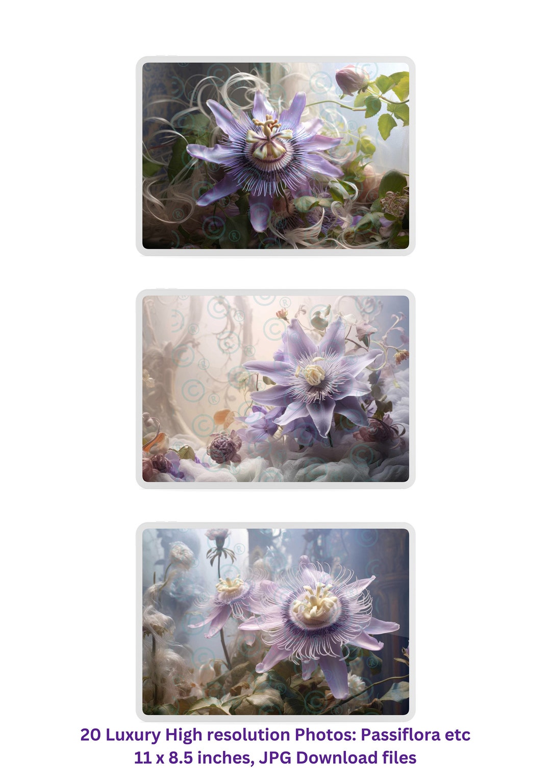 Passiflora, Photo,set of 20 Flower Prints, Luxury Flowers,passion ...