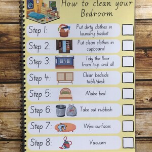 Cleaning Checklist With Pictures, Adhd Cleaning Checklist, Autism ...