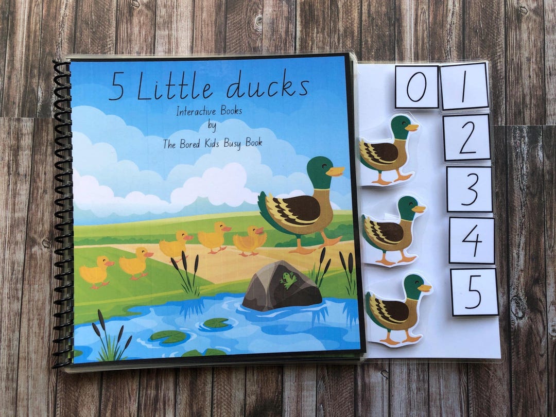 5 Little Ducks Interactive Nursery Rhyme Book: Toddler Activity - Etsy