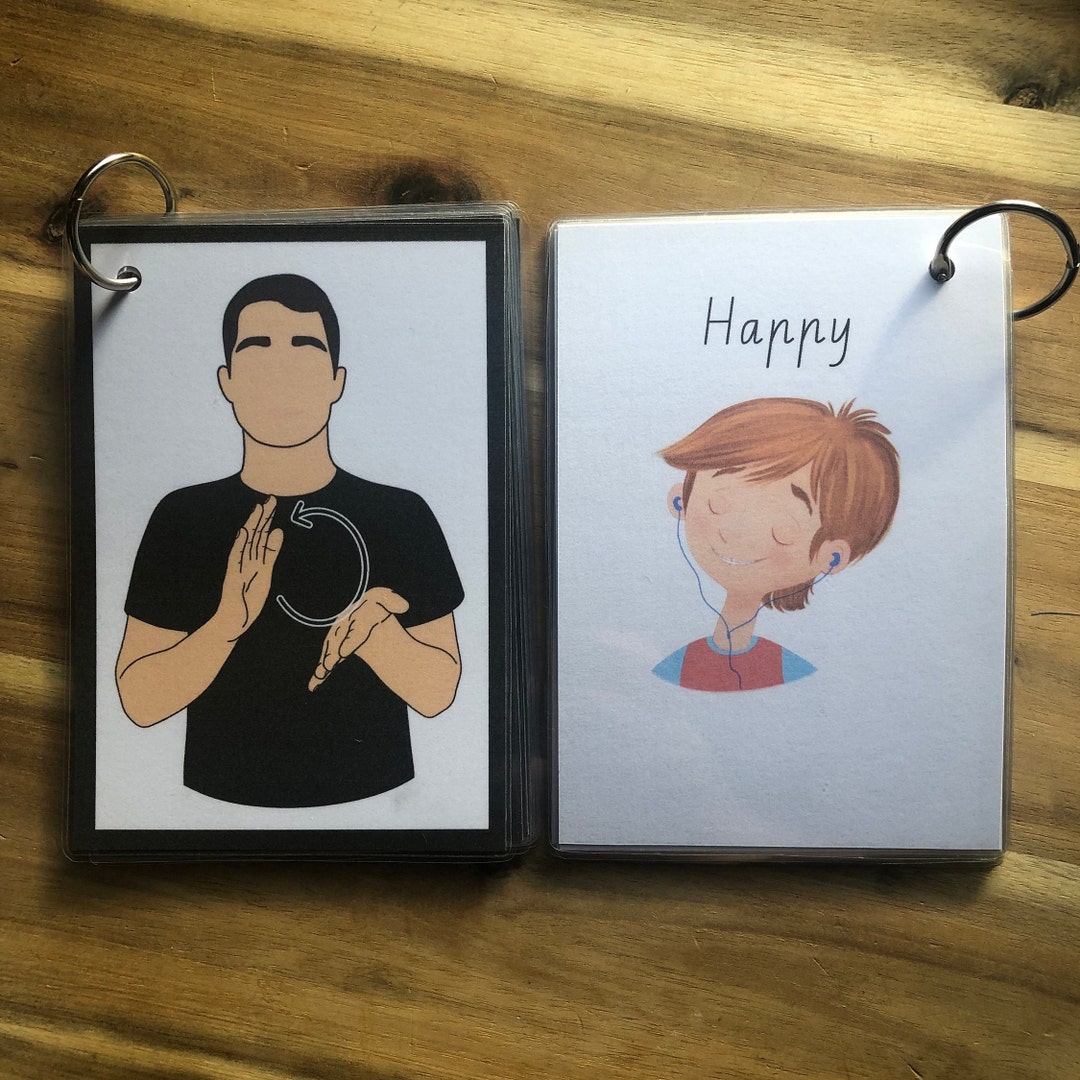 AUSLAN Emotion Flashcards, Sign Language for Kids, Australian Sign ...